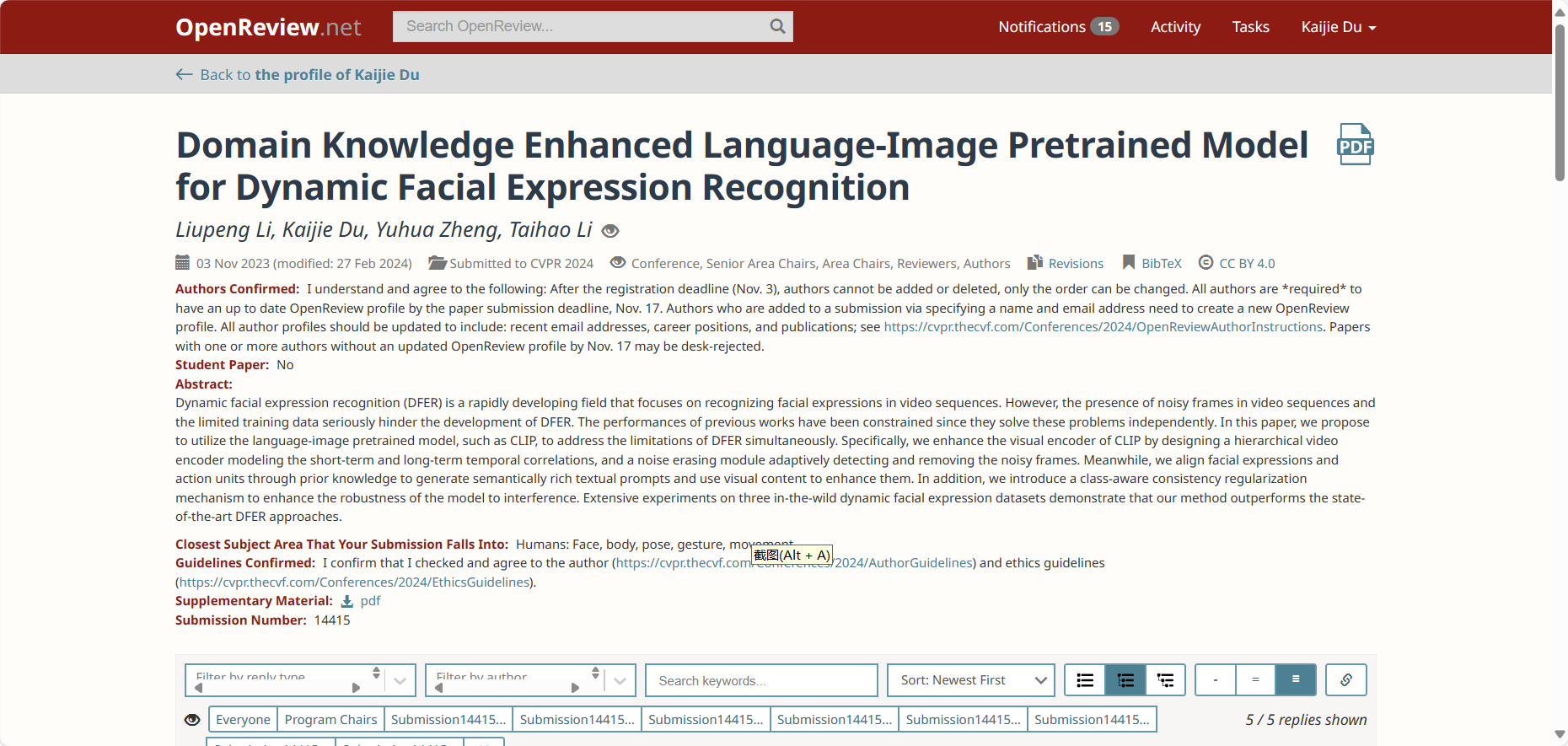 Kaijie Du - Fudan University |杜楷劼 复旦大学数学科学学院